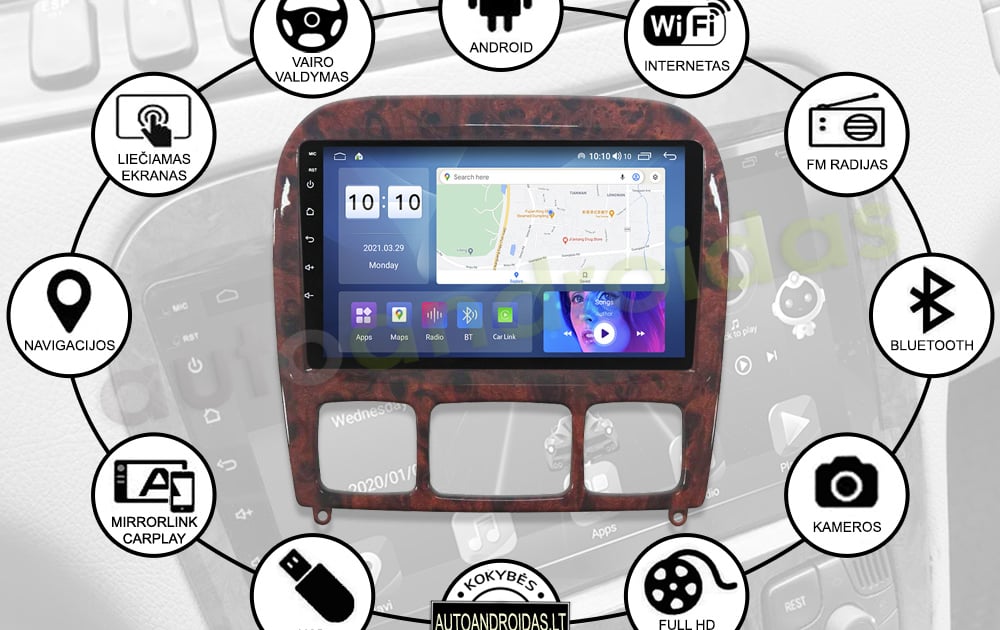 MERCEDES S W220 ANDROID MULTIMEDIA AUTOMAGNETOLA GPS NAVIGAC | ANDROID ...