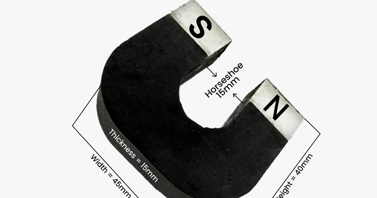 U shaped 45x40x15mm A horseshoe Magnet | Powerful Magnets, Industrial ...