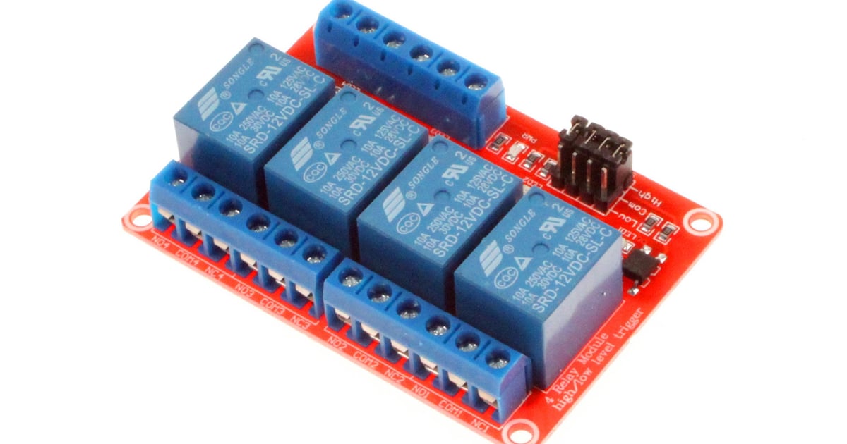 4-Channel Relay Module - 12V (High and Low Level Trigger)