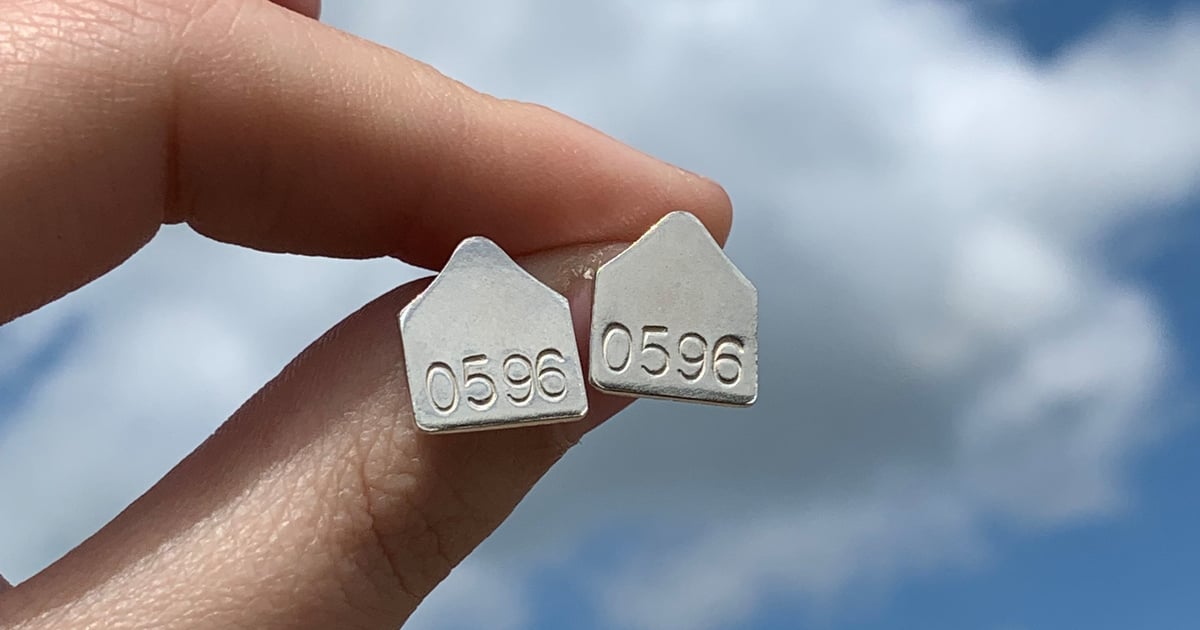 Cow Ear Tag Earrings | Handmade Birch Designs