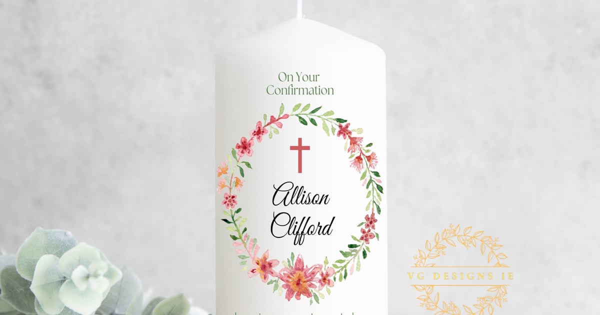 Personalised Confirmation Candle for Girl | Fast Delivery | VG Designs ...