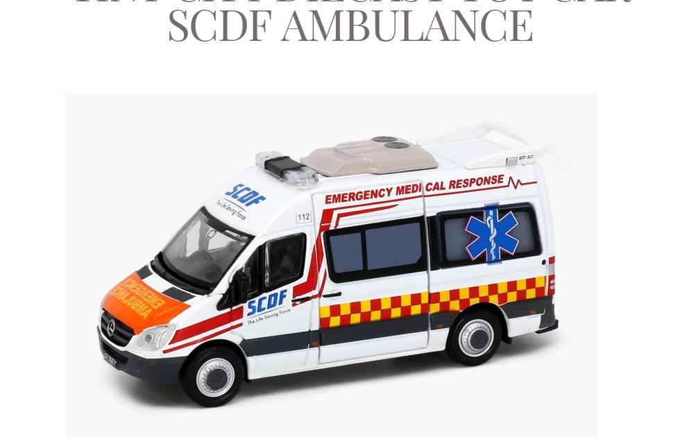Tiny City Diecast SCDF Ambulance Toy Car | Singapore Diorama Mat for ...