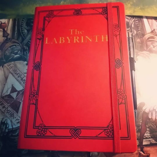 Labyrinth Inspired Bullet Journal with Ribbons, Pen Holder, and Elastic ...