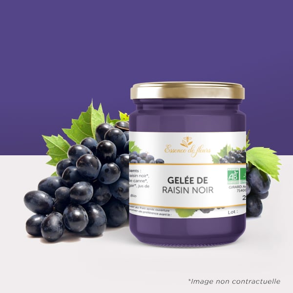 Gelée bio de raisin noir - 200 g | essencedefleurs.fr