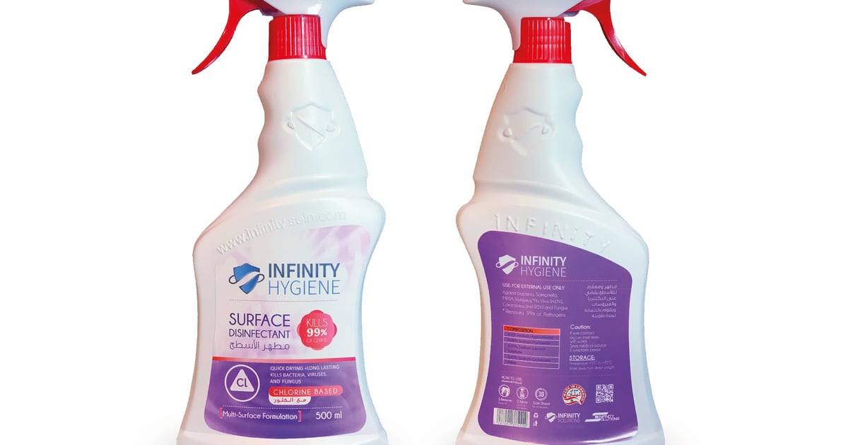 Infinity Hygiene - Liquid Surface Disinfectant - Chlorine Based ...