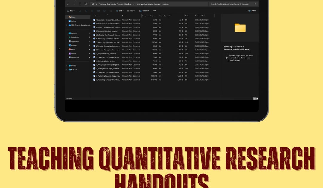 Handouts_Teaching Quantitative Research | The Wise Researcher