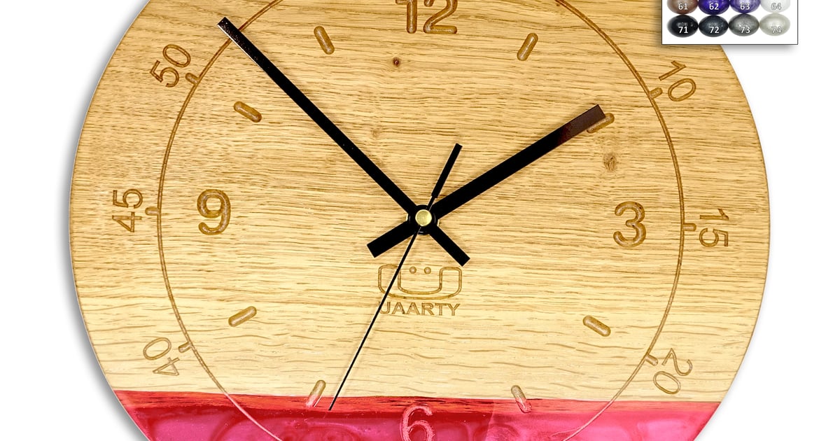 Outer Minute Ring Clock with Oak Live Edge & Epoxy Resin - Choice of ...