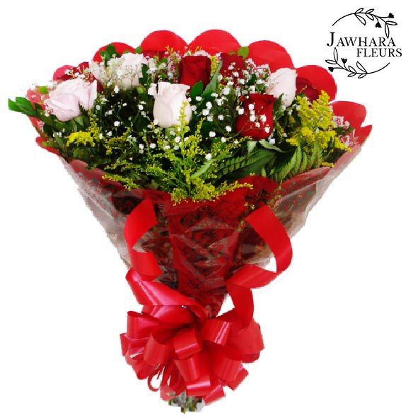 bouquet Fleurs 25 rose avec Jib Sofil | Jawhara Fleurs