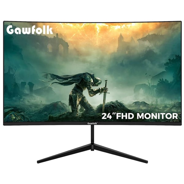 Gawfolk 24” Curved Monitor 75Hz Full HD 1080P, Gaming Display with HDMI ...