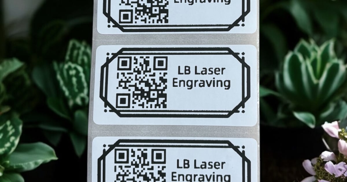 Custom QR Code Labels - 2" x 1" | LB Laser Engraving