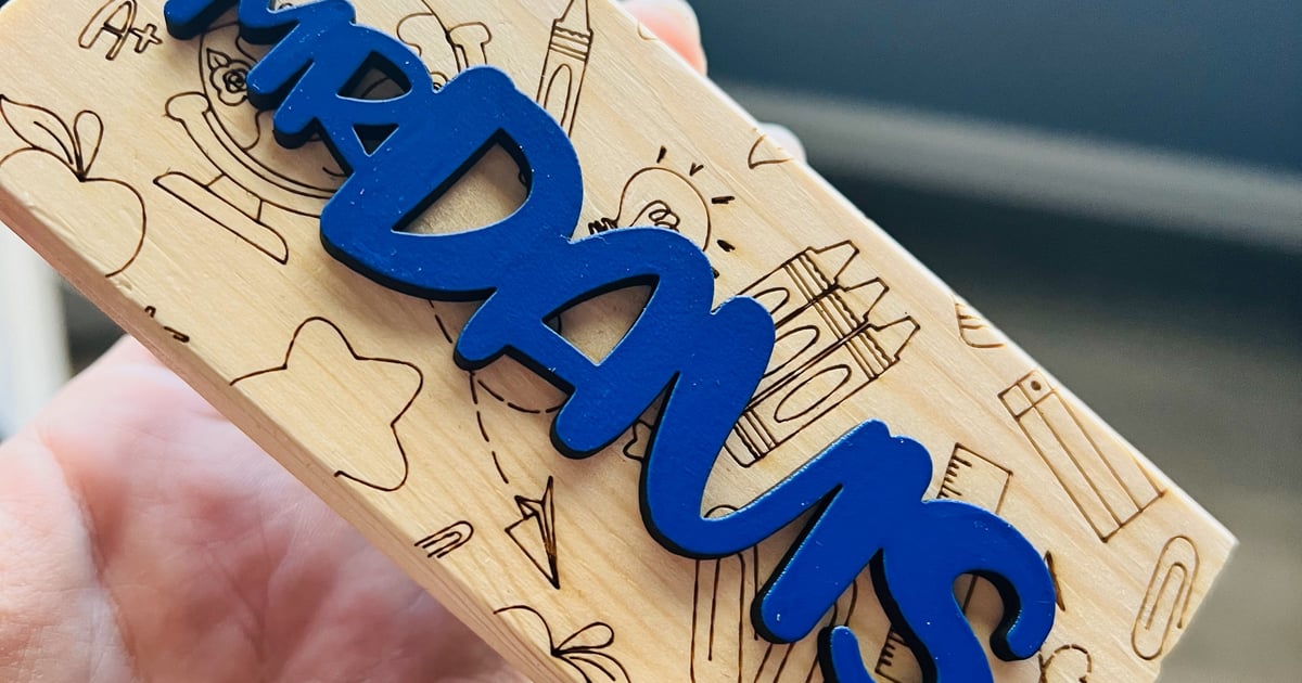 Personalized Teacher Name Eraser | Oak & Ember Artisanal Designs