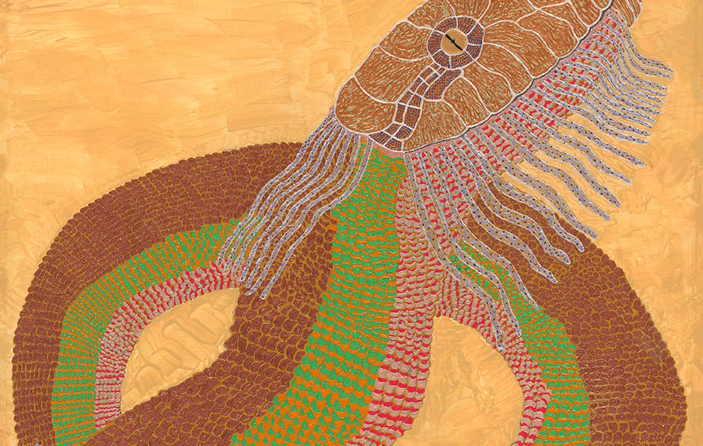 BeardedWaargle/ Rainbow Serpent in his Dreaming | Aboriginal Spirit Art