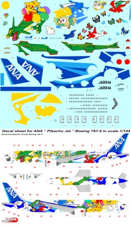 ANA Airways Boeing 787-9 " Pikachu Jet " | Airlinerdecals