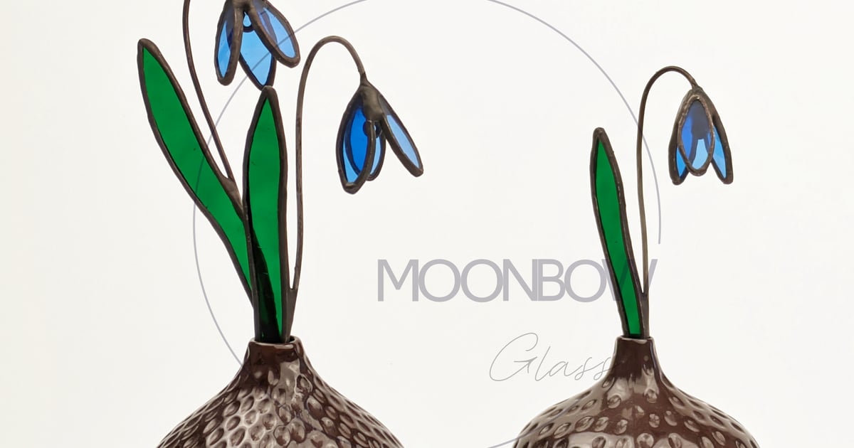 Blue Snowdrops (Siberian squill) | Moonbow Glass, Stained Glass ...