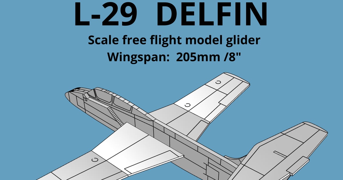Aero L29 Delfin - Scale free-flight model glider ~ Laser-cut balsa kit ...