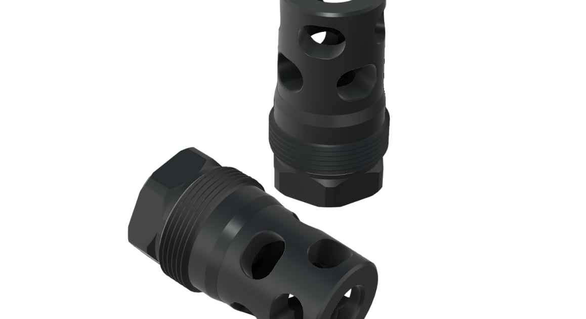 Compact Muzzle Brake (5/8-24) Plan-B Compatible Suppressor Mount ...
