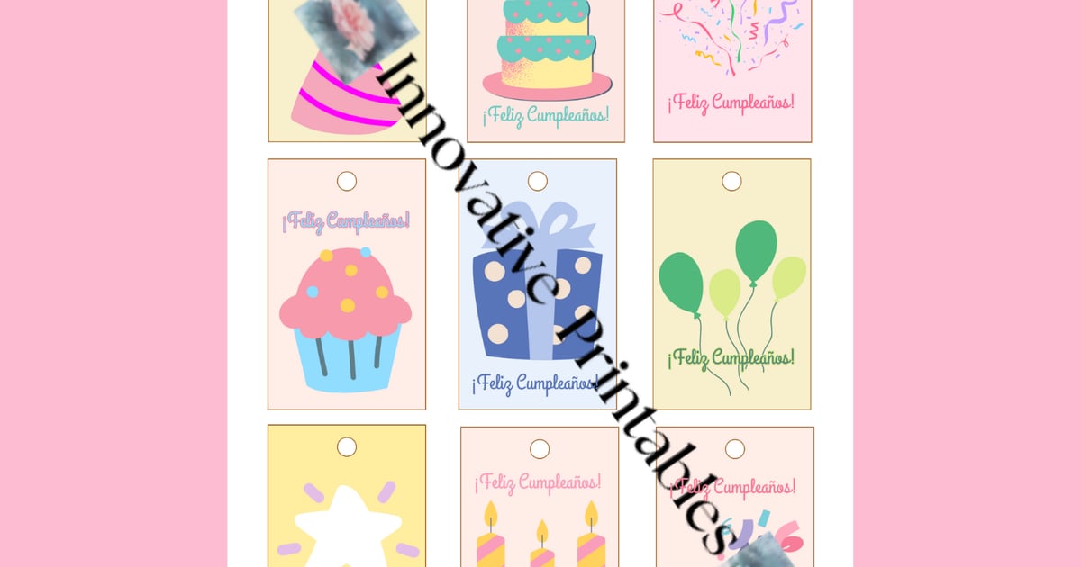 Printable Feliz Cumpleaños Gift Tags | Innovative Printables