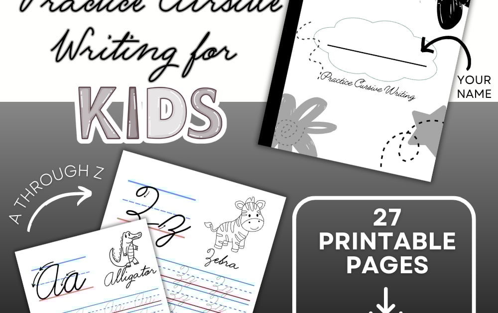 Cursive Practice Workbook | Planning Mama Printables