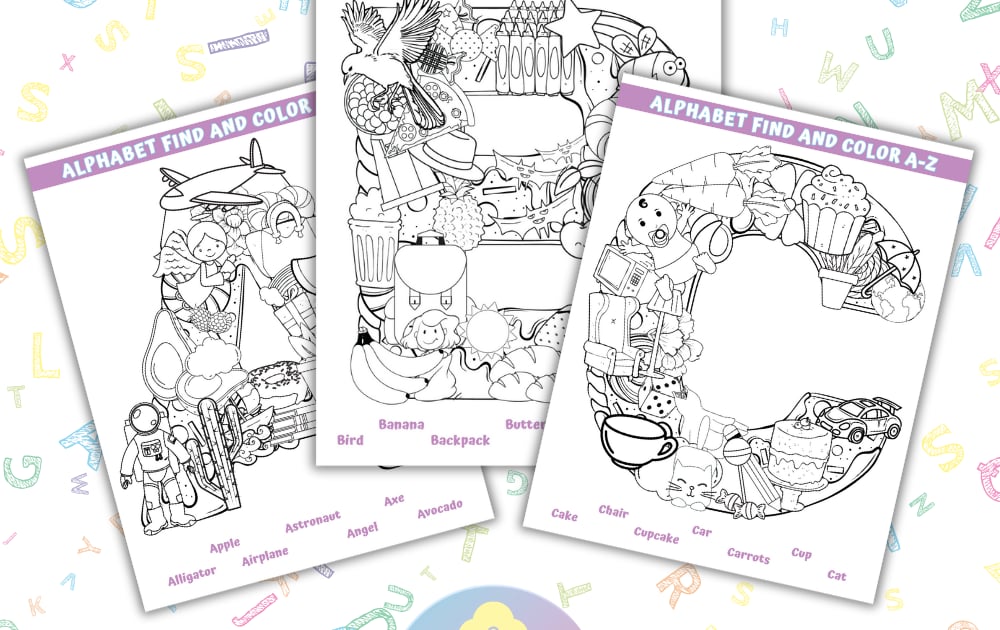 Alphabet Find and Color | Planning Mama Printables