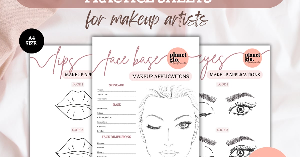 Printable Face Charts And Practice Sheets Hair And Makeup Artist Mua