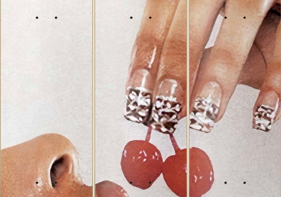 “3 BOARD CHERRY GIRL” | Manic Cherry Skateboard Wall Art