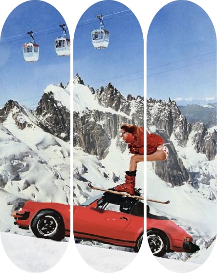 "SKI LIFT" | Manic Cherry Skateboard Wall Art