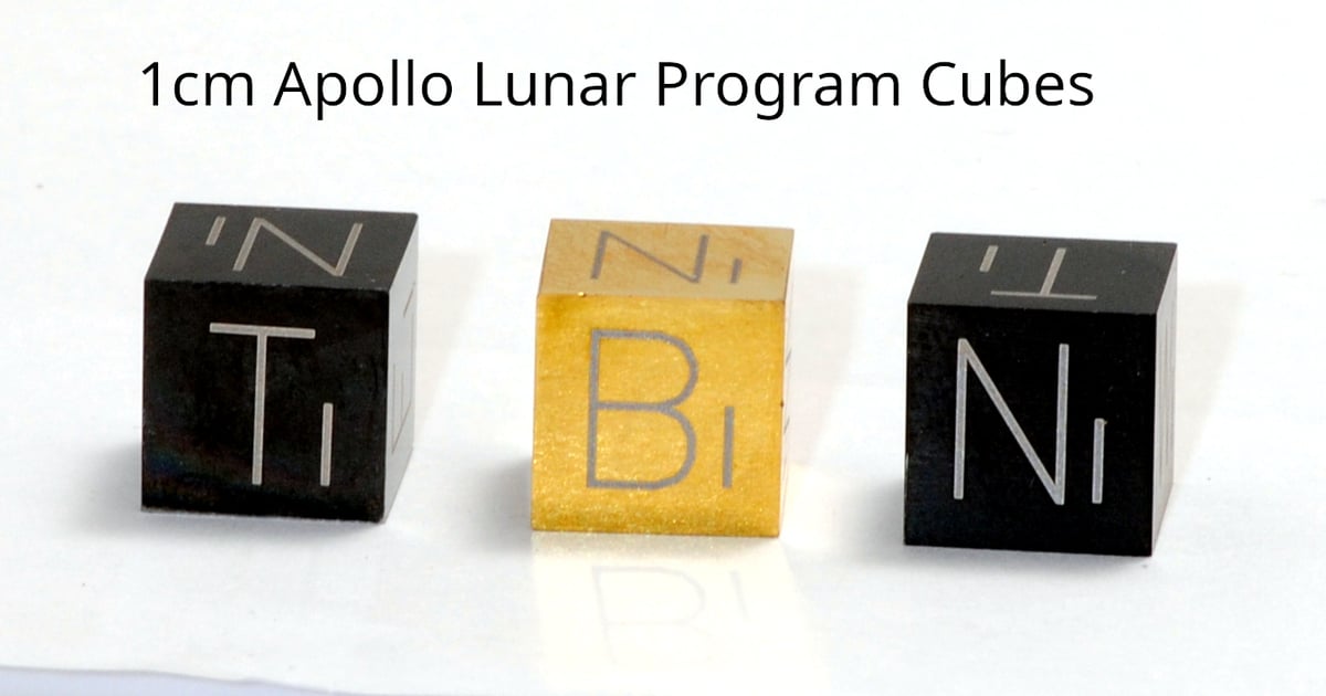 1cm Apollo Moon Cubes | scale objects