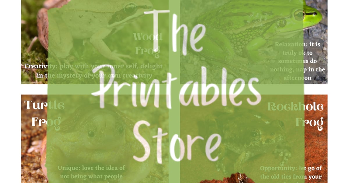 Australian Frog Oracle Cards | The Printables Store