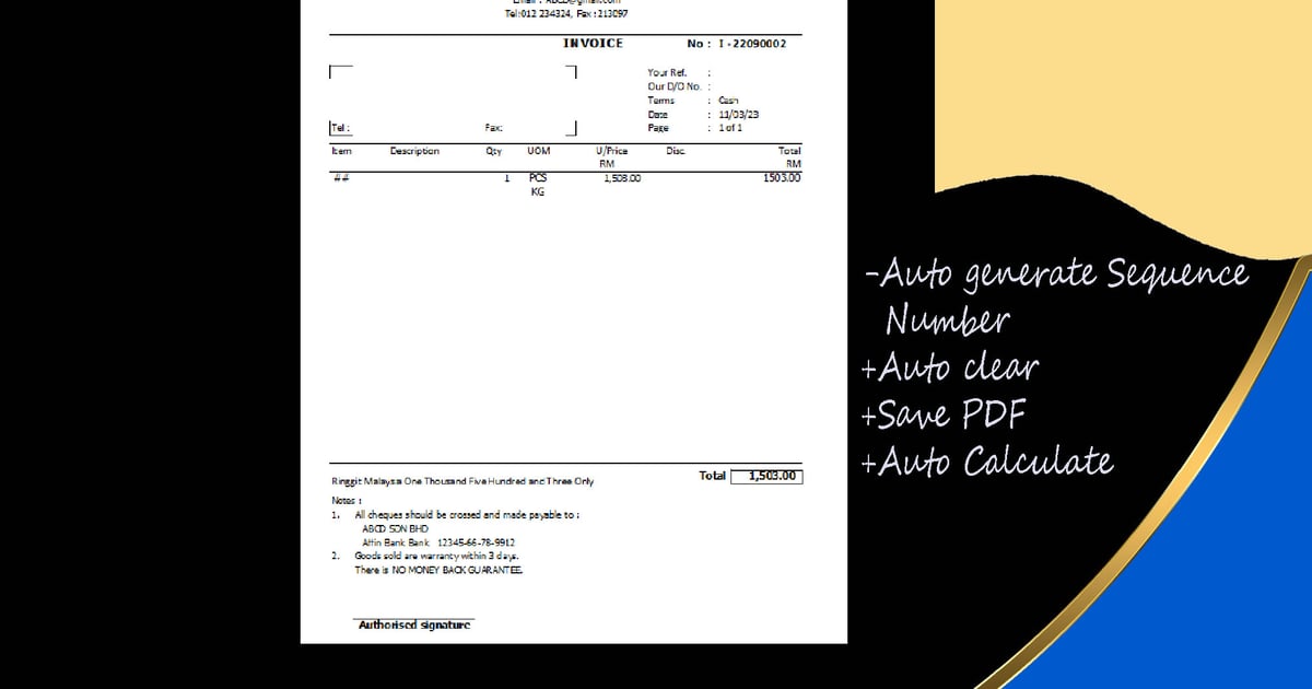 Invoice Template | Chop Chop Business