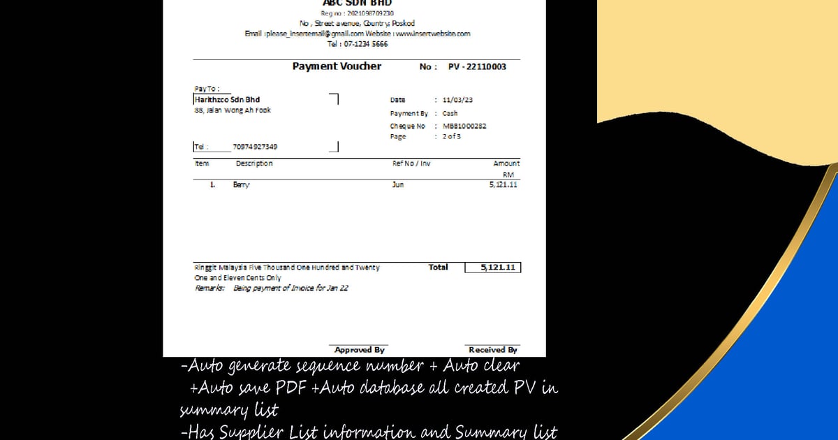 Payment voucher template | Chop Chop Business