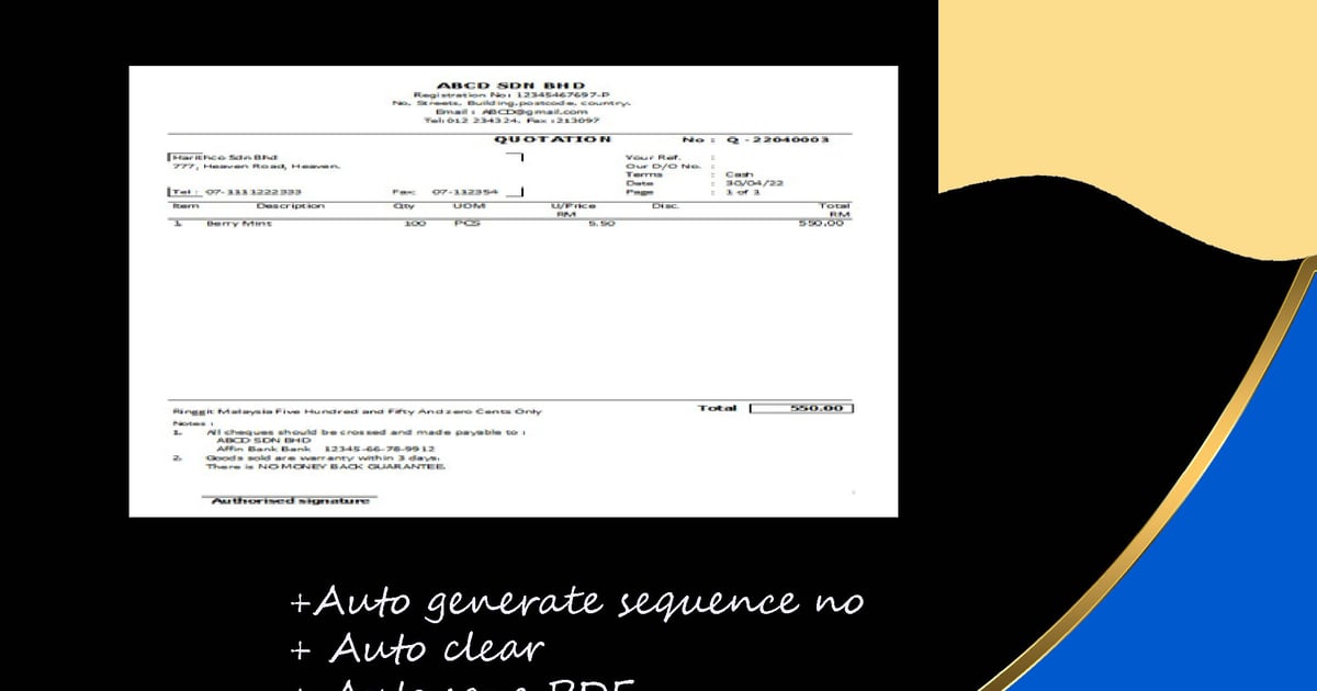 Quotation Template | Chop Chop Business