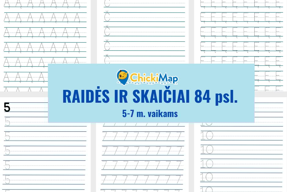 RAIDĖS IR SKAIČIAI | ChickiMap