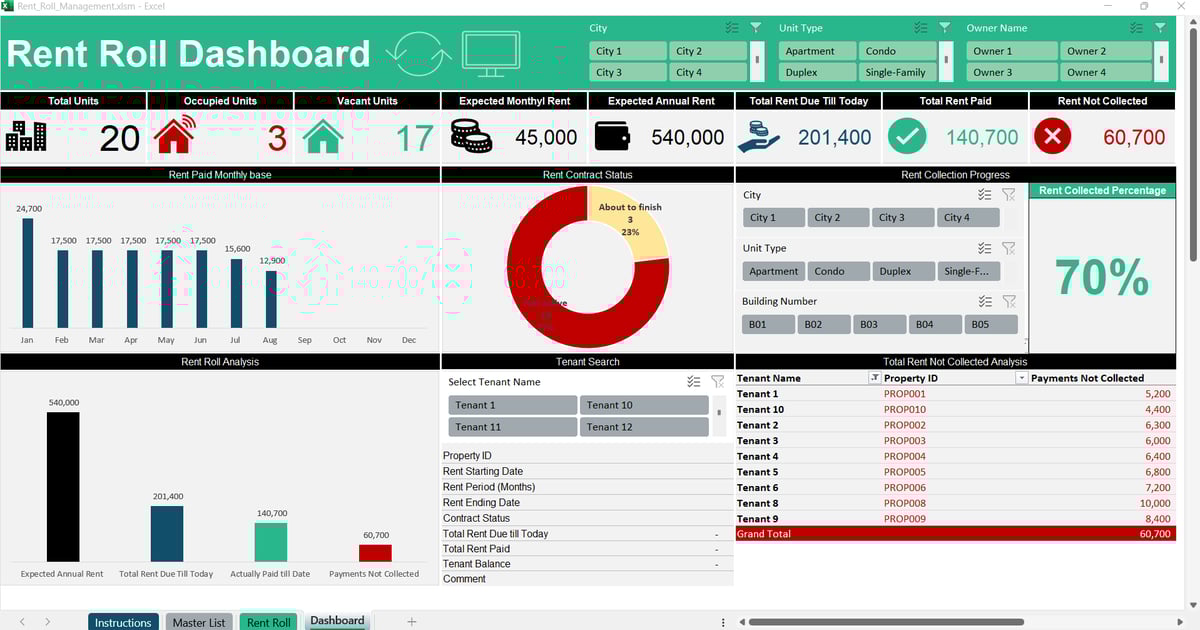 Rent Roll Management | Excel Master