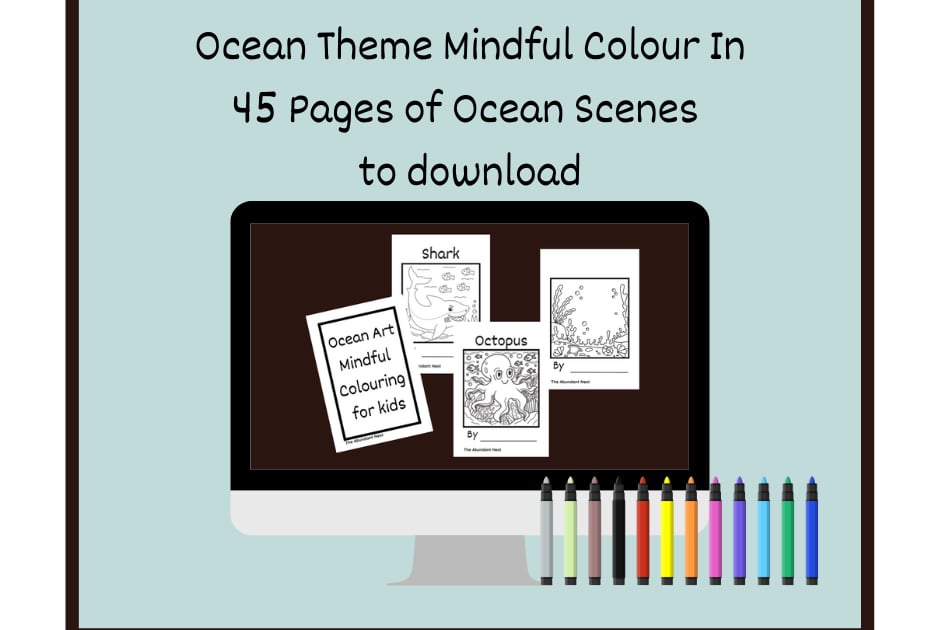 Mindful Colouring - Ocean Art for Kids | The Abundant Nest