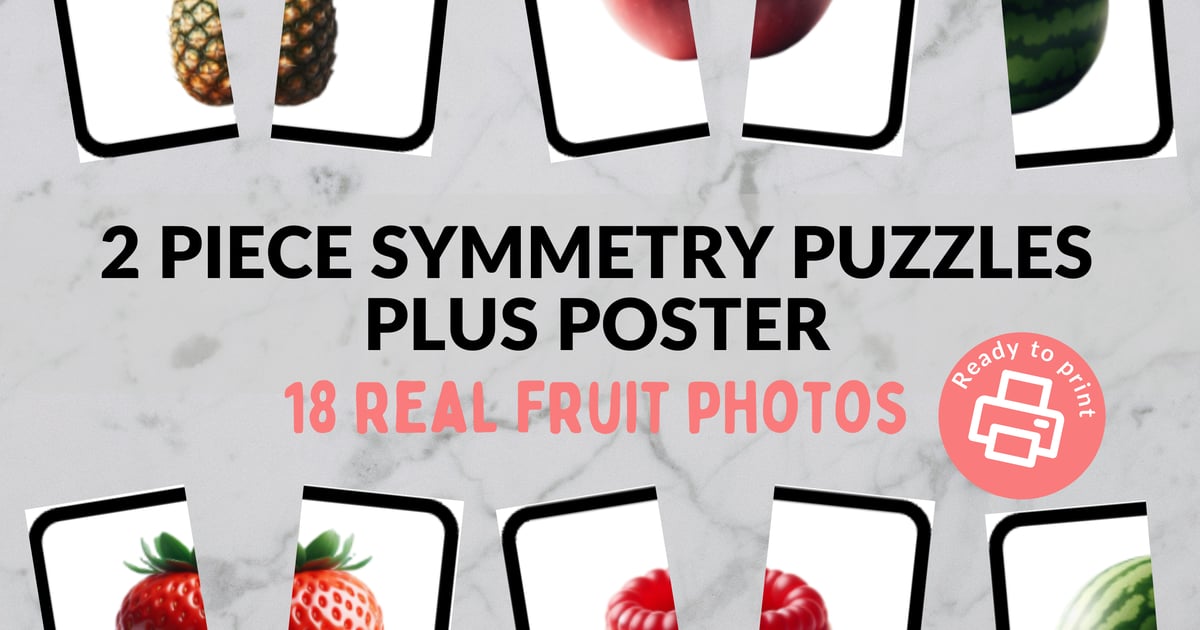 Fruit Symmetry Puzzles & Poster | Tiny Minds Printables