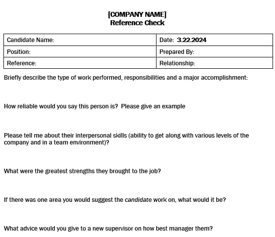 Reference Check Questions | File Fusion