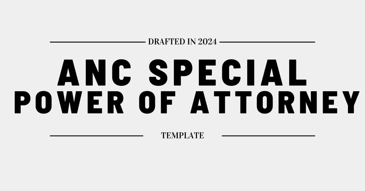 ANC Special Power Of Attorney (Template) | Matimulane Motsiri Elias ...