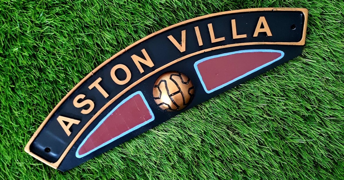Aston Villa B17 Locomotive Sign - Handmade in the UK | Football Loco Signs