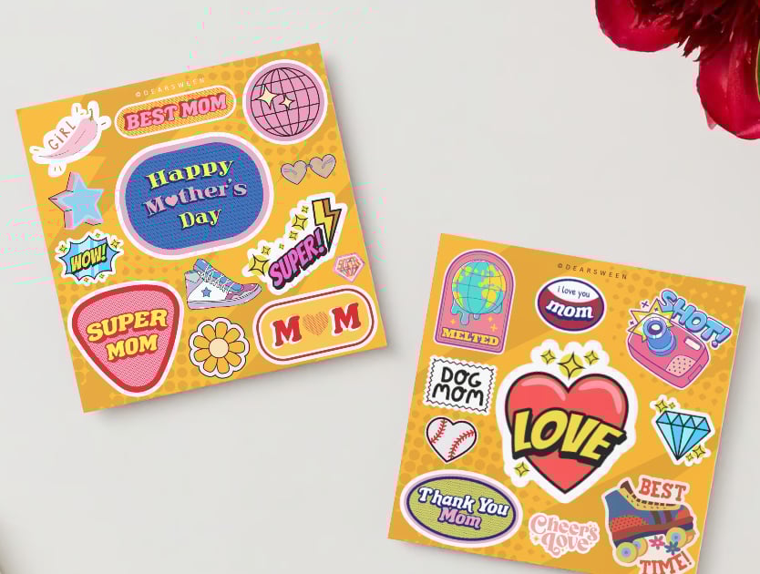 Mother's Day Printable Stickers Pack - 6 Unique Pages - Digital PDF ...