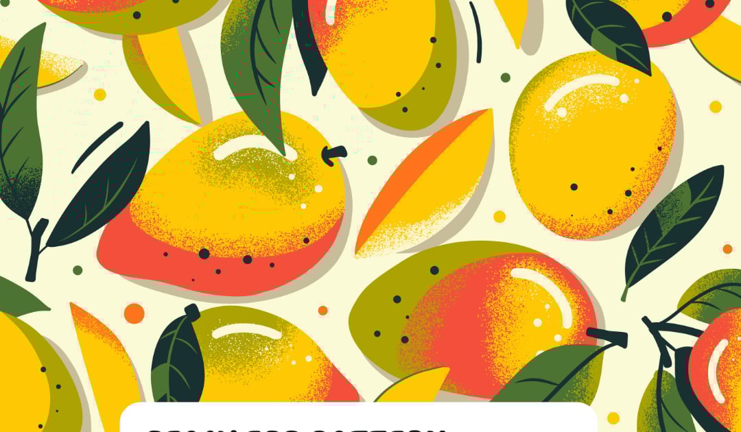 Ripe Mango Fruit Seamless Repeat Pattern | Commercial Use | Alina ...