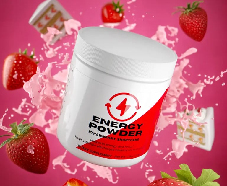 Energy Strawberry Shortcake Powder | Natural Elevate LLC