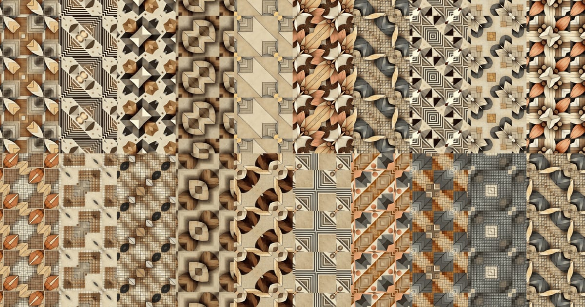 Geometric Earthy Toned Digital Patterns Paper Pack 20 | Prettie Paper