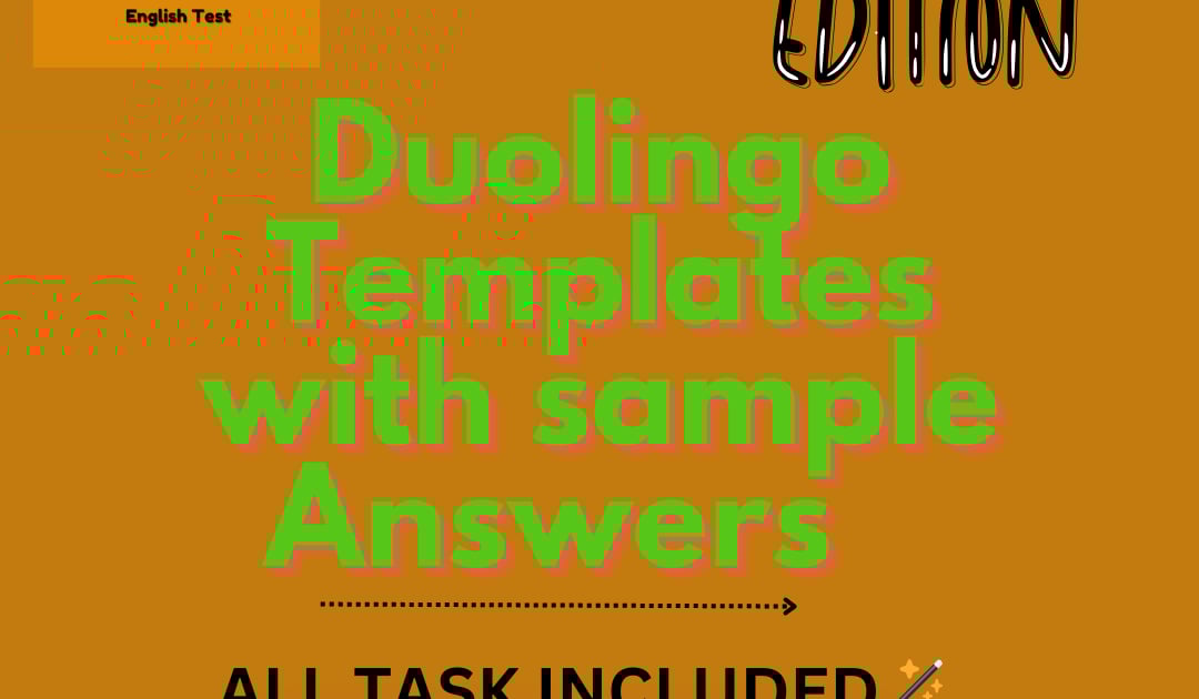 Duolingo Templates with Writing| Speaking| Listening|2025🤫 | learnwithrobin