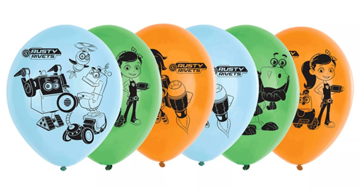Amscan Rusty Rivets Round Latex Balloons 6pk | BWB