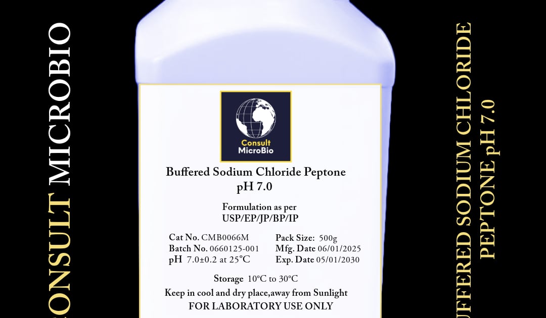 Buffered Peptone Sodium Chloride Peptone pH 7.0, Formulation as per USP ...