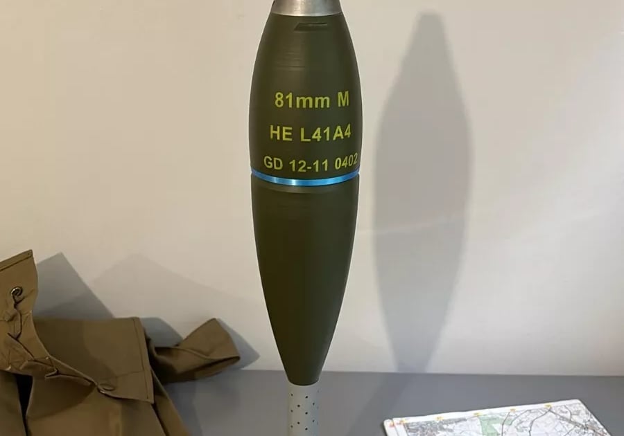 81mm HE (High Explosive) NATO Mortar Round, Heavyweight 3D Printed ...