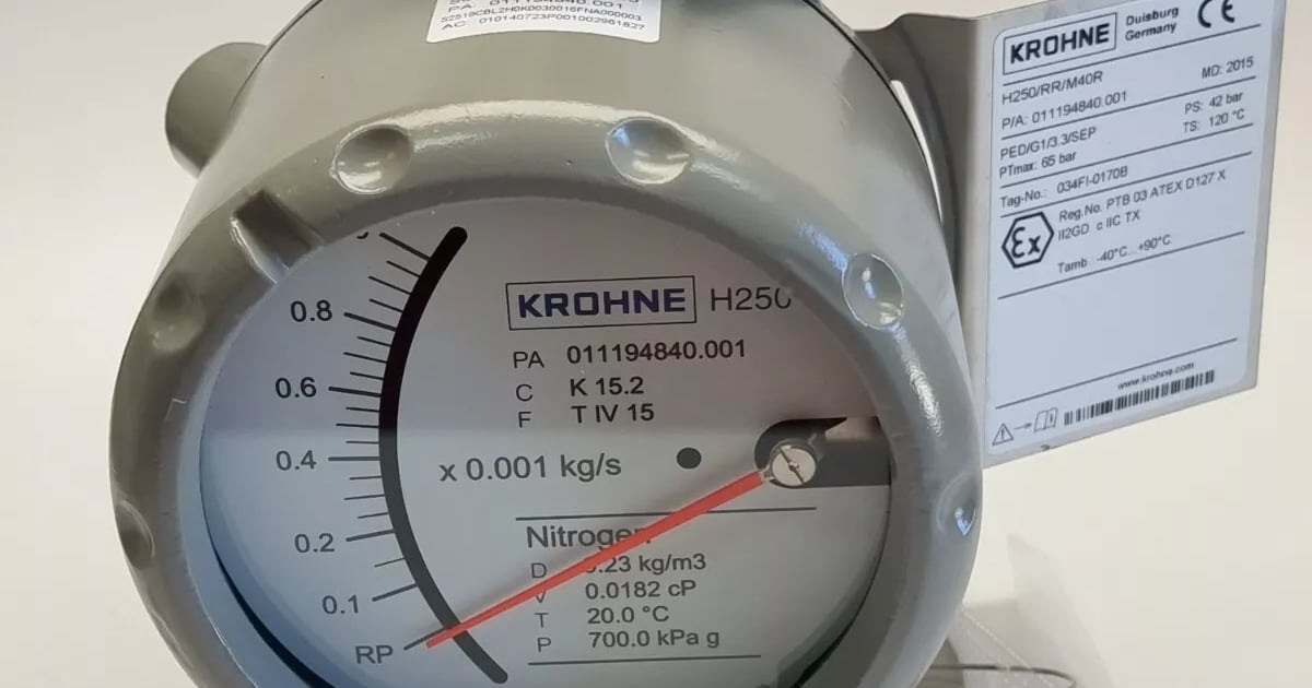 KROHNE H250 Nitrogen Flow Meter | Manaru