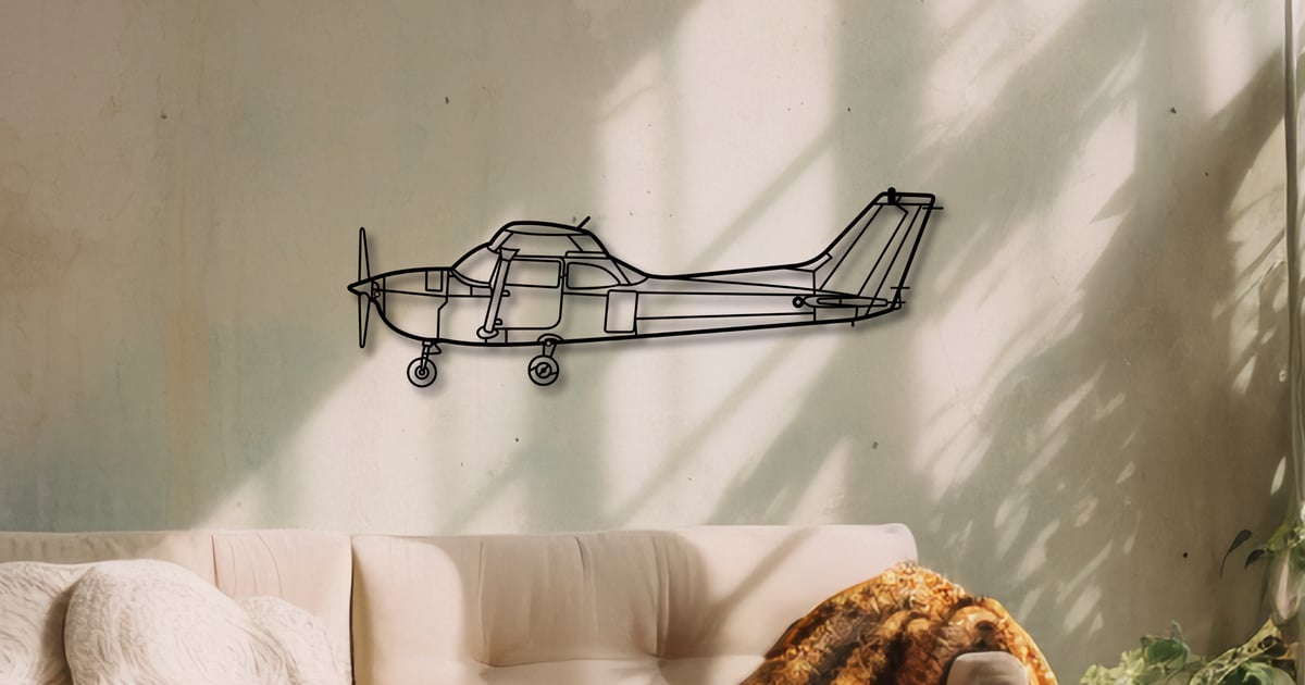 Klasyczny metalowy zarys samolotu: Cessna Skyhawk 172 | MetalAxis