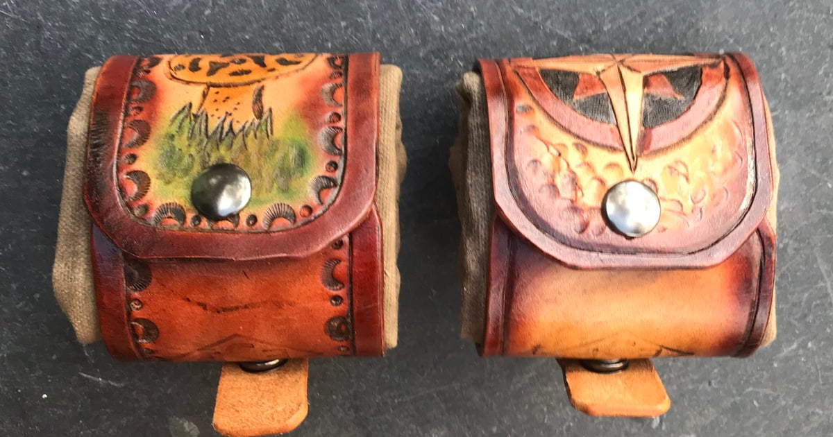 Leather/waxed canvas forage bags. | ESP Skills