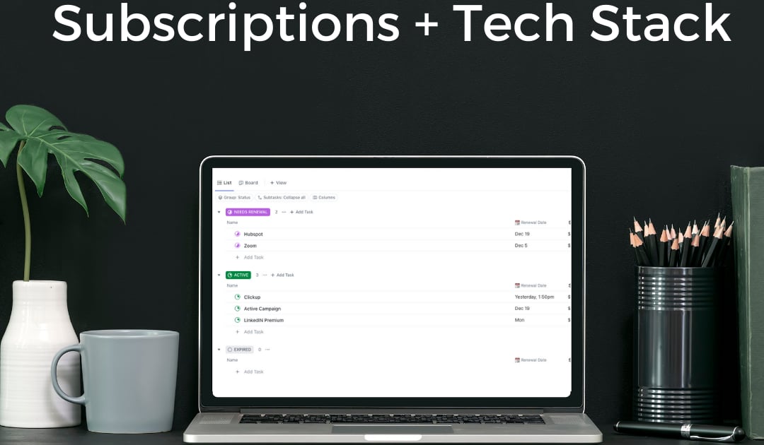 Subscription/Tech Stack Tracker | Workday Flo